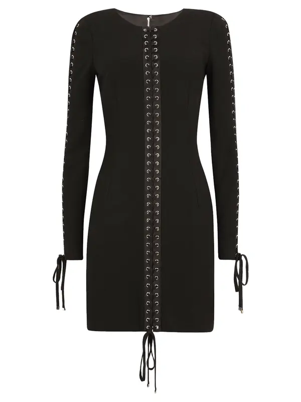 Dolce & Gabbana Eyelet-detail Minidress - Black
