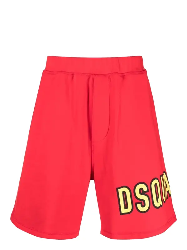 Dsquared2 Logo-print Cotton Shorts - Red