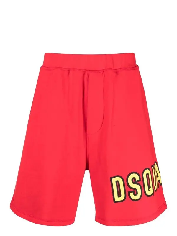 Dsquared2 Logo-print Cotton Shorts - Red