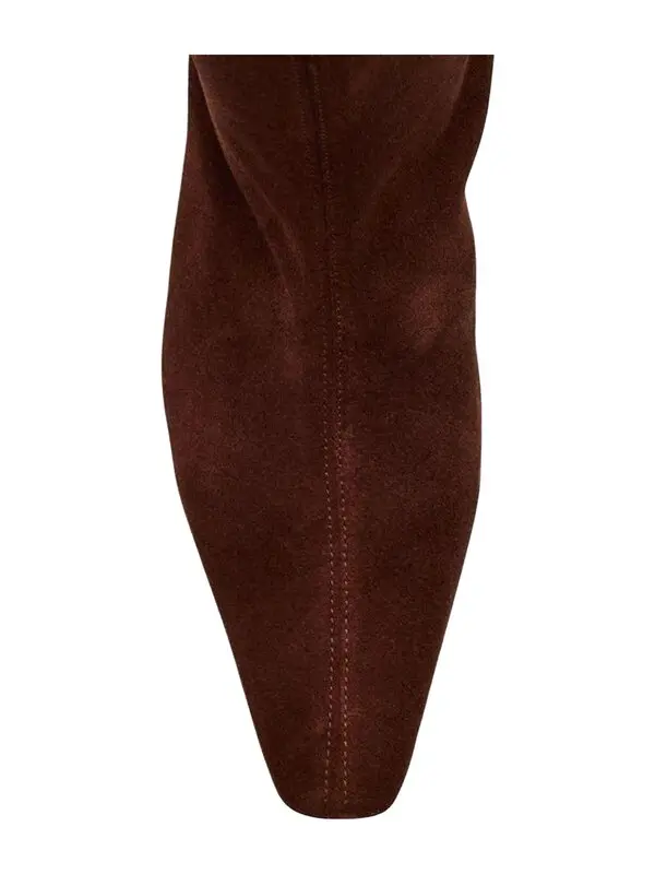 Staud Wally Suede Knee-high Boots - Mahogany