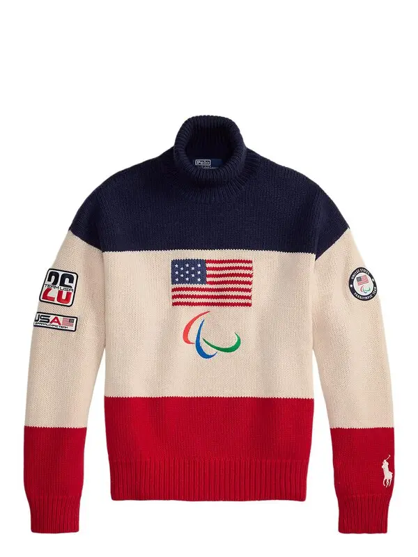 Ralph Lauren Team Usa Closing Ceremony Turtleneck Sweater - Cream Combo