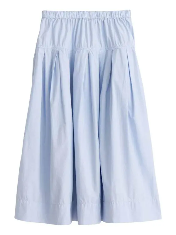 ALEX MILL Paper Poplin Pull-on Midi Skirt - Calm Blue