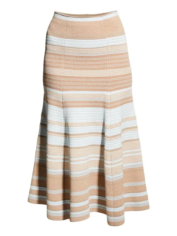 Giorgio Armani Stripe Knit Midi Skirt - Brown