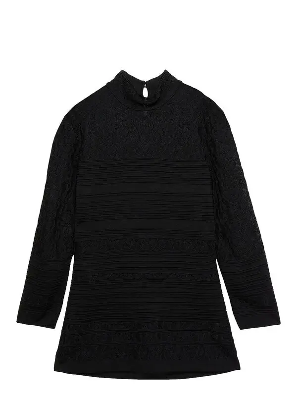 Roberto Cavalli Ribbed And Jacquard-knit Turtleneck Sweater - Black