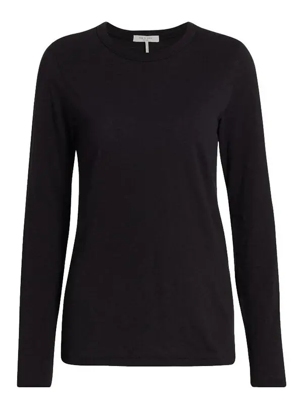 Rag & Bone Slubbed Long-sleeve Top - Black