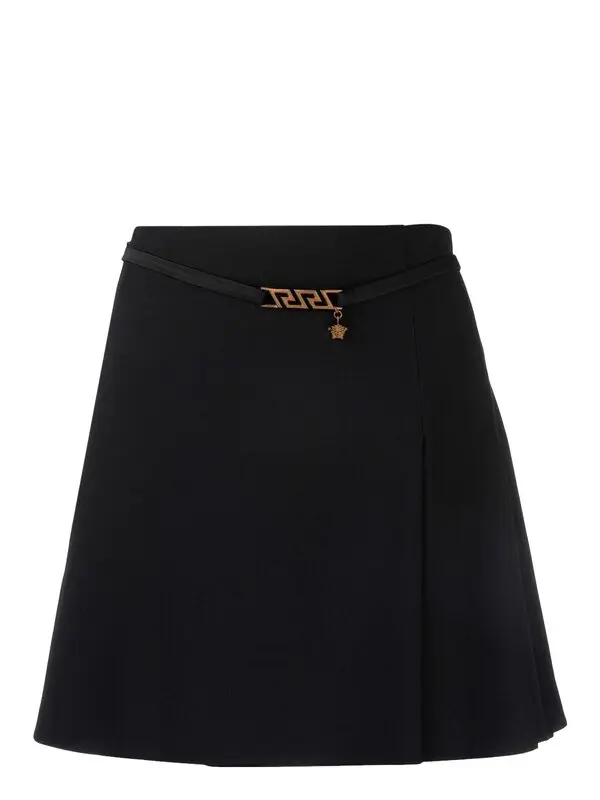 Versace La Greca Chain A-line Mini Skirt - Black