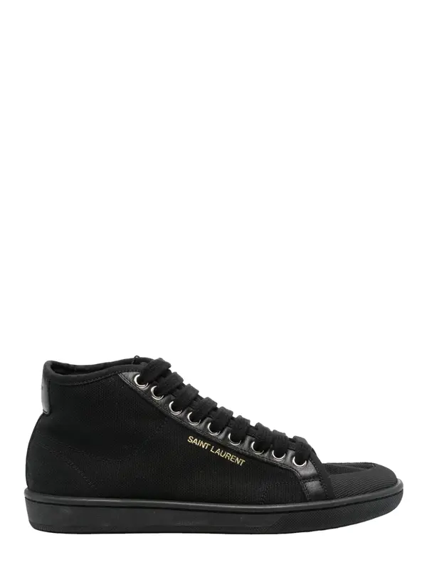 Saint Laurent Logo-stamp Sneakers - Black