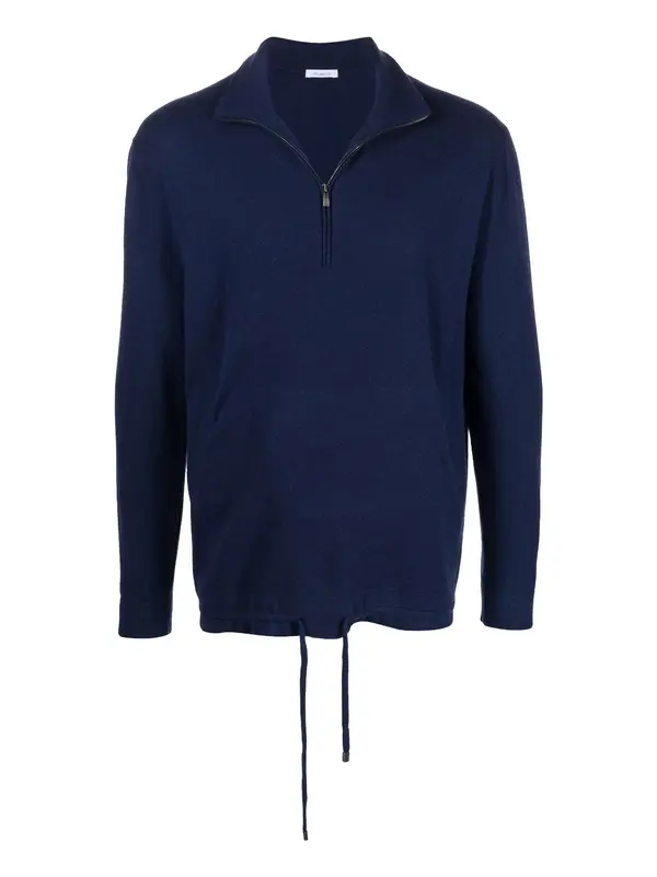 Malo Zip-placket Pullover - Blue