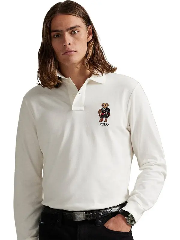 Ralph Lauren Classic Fit Polo Bear Mesh Polo Shirt - Cream