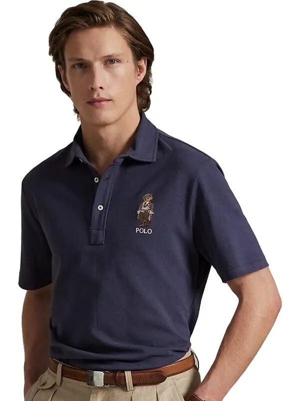 Ralph Lauren Classic Fit Polo Bear Mesh Polo Shirt - Faded Blue