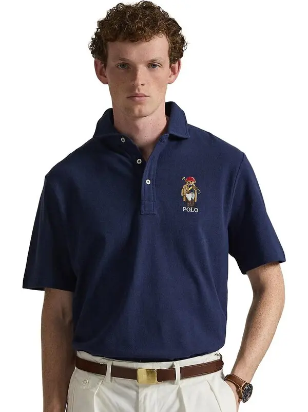 Ralph Lauren Classic Fit Polo Bear Mesh Polo Shirt - Newport Navy Society Bear