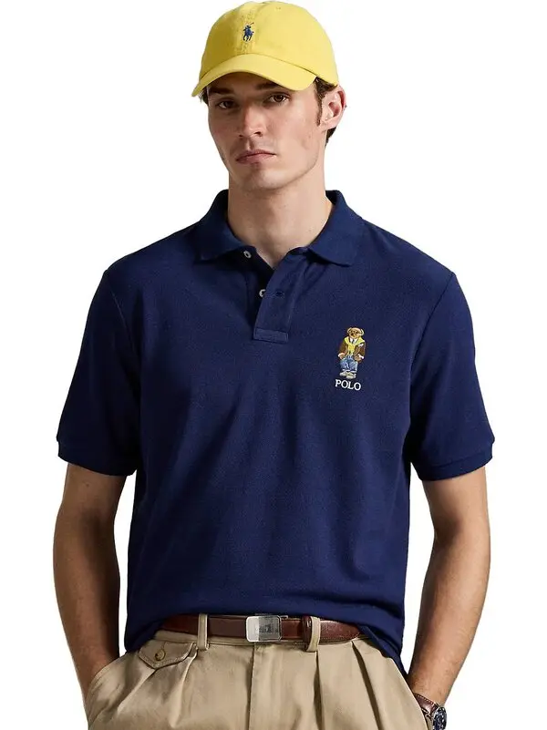 Ralph Lauren Classic Fit Polo Bear Mesh Polo Shirt - Newport Navy/heritage Bear