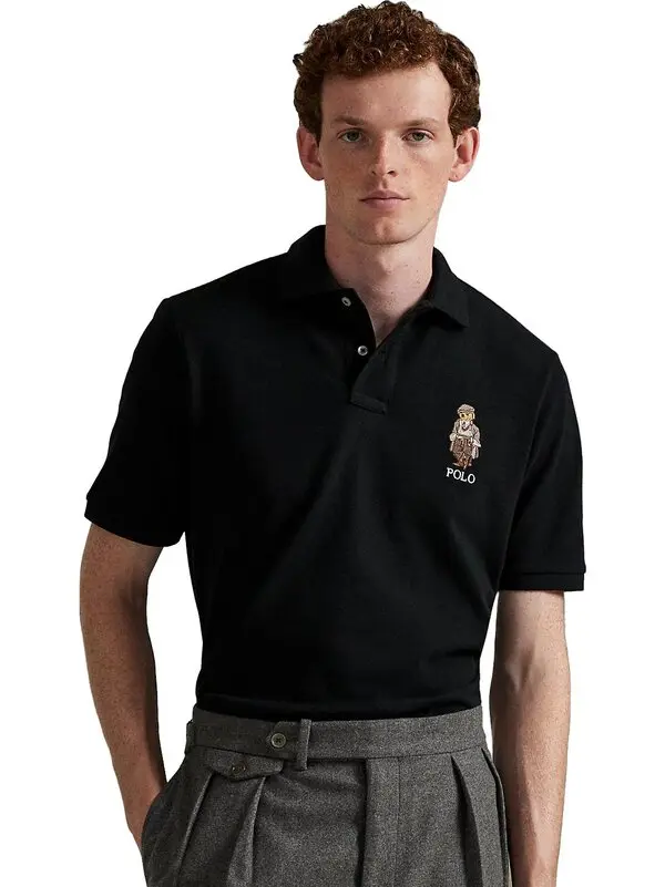 Ralph Lauren Classic Fit Polo Bear Mesh Polo Shirt - Polo Black