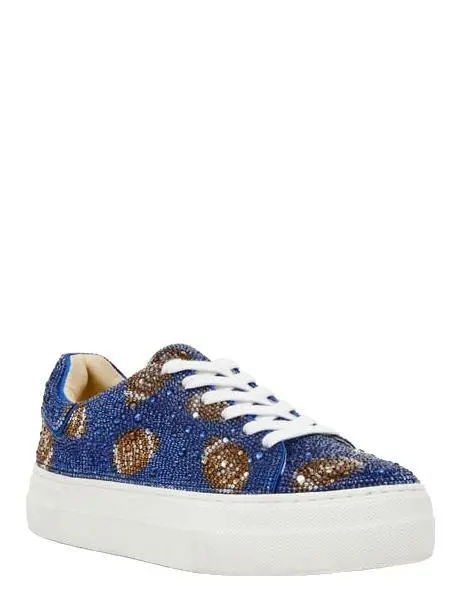 Betsey Johnson Sidny Crystal Pavé Platform Sneakers - Blue Football