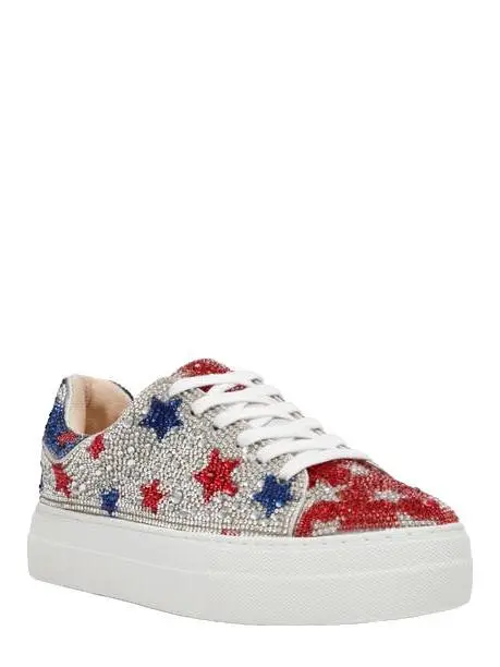 Betsey Johnson Sidny Crystal Pavé Platform Sneakers - Stars