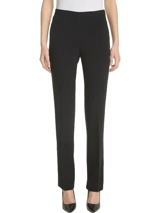 Akris Francoise Wool Straight Leg Pants - Black