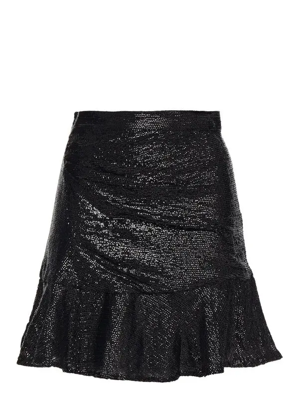 IRO PARIS Nako Fluted Sequined Mini Skirt - Black