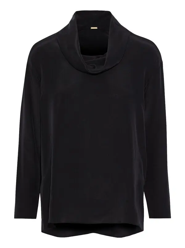 Adam Lippes Draped Silk-satin Crepe Top - Black