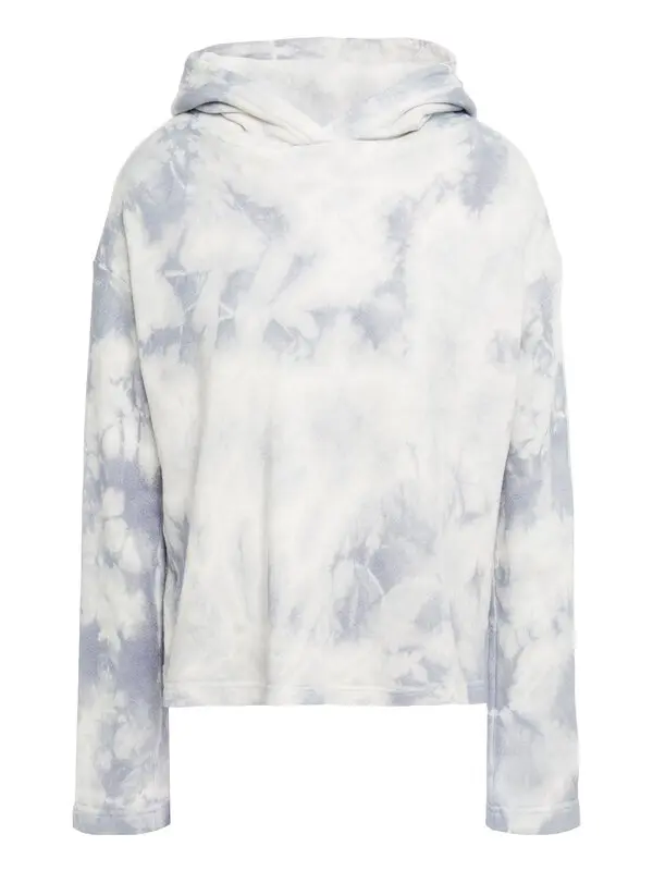 Enza Costa Tiedye French Cotton-blend Terry Hoodie - Light Gray