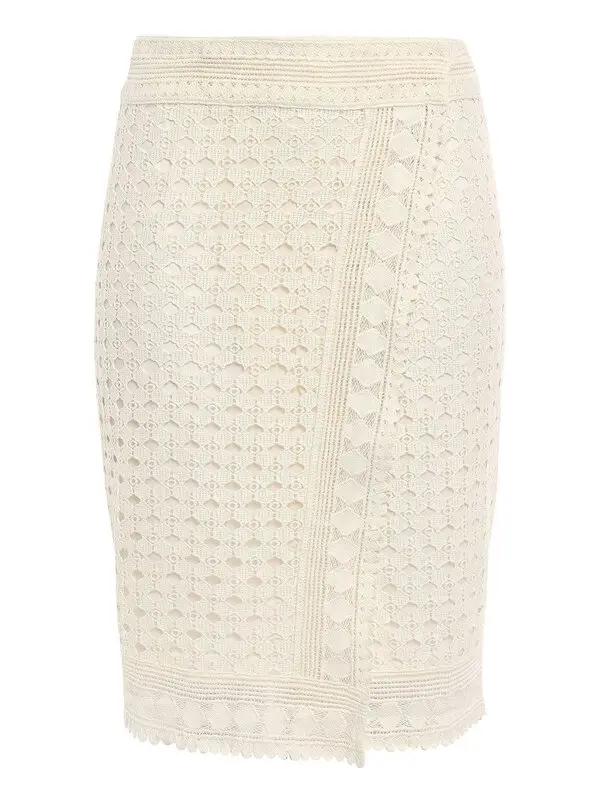 Ba&sh Crocheted Cotton Wrap Skirt - Ecru