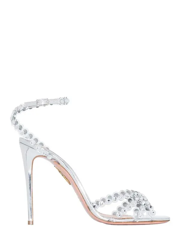 AQUAZZURA 105mm Tequila Sandals - Silver