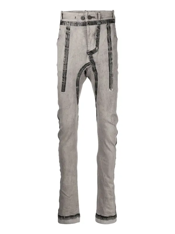 Boris Bidjan Saberi Tape Detail Skinny Trousers - Grey