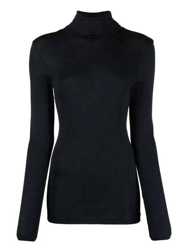 Hanro Fine-knit Polo-neck Jumper - Black