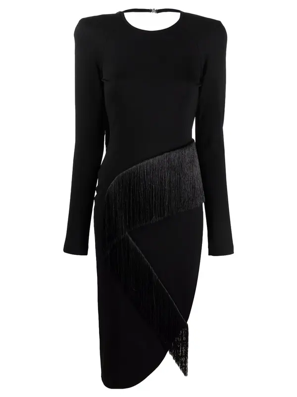 Attico Panelled Midi Dress - Black
