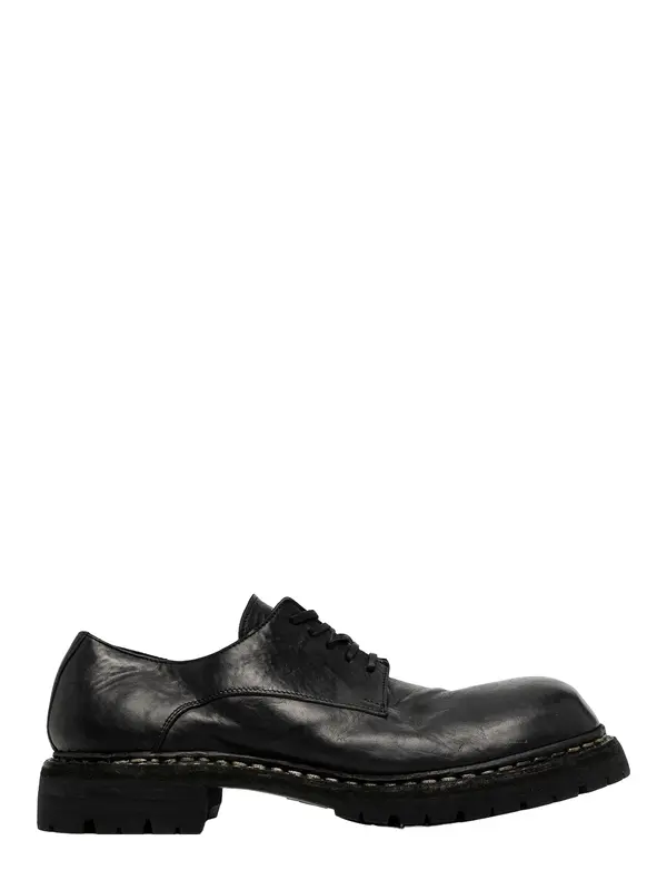 Guidi Leather Derby Shoes - Black