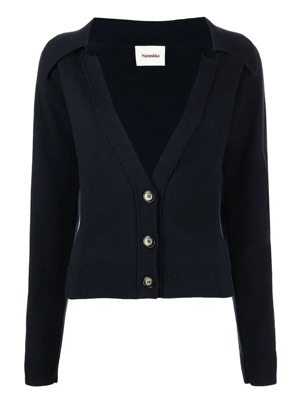 Nanushka V-neck Knit Cardigan - Blue