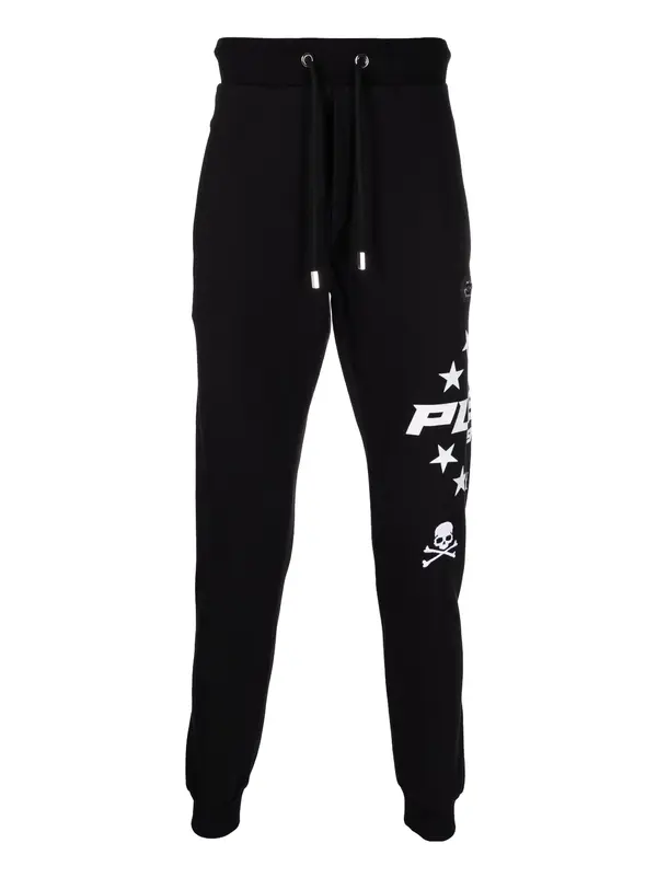 Philipp Plein Logo Drawstring Track Pants - Black