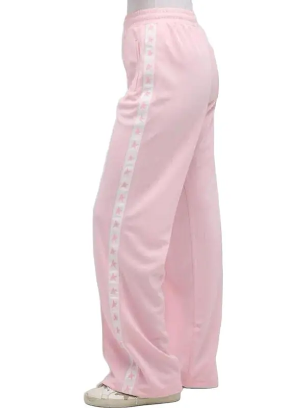 GOLDEN GOOSE Star Collection Wide-leg Track Pants - Rose Shadowhite