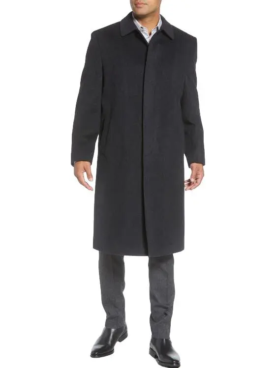 Hart Schaffner Marx Stanley Classic Fit Wool & Cashmere Overcoat - Charcoal