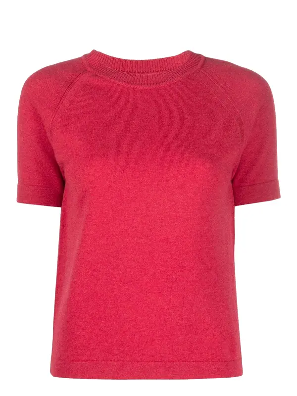 BARRIE Fine-knit Cashmere Top - Red