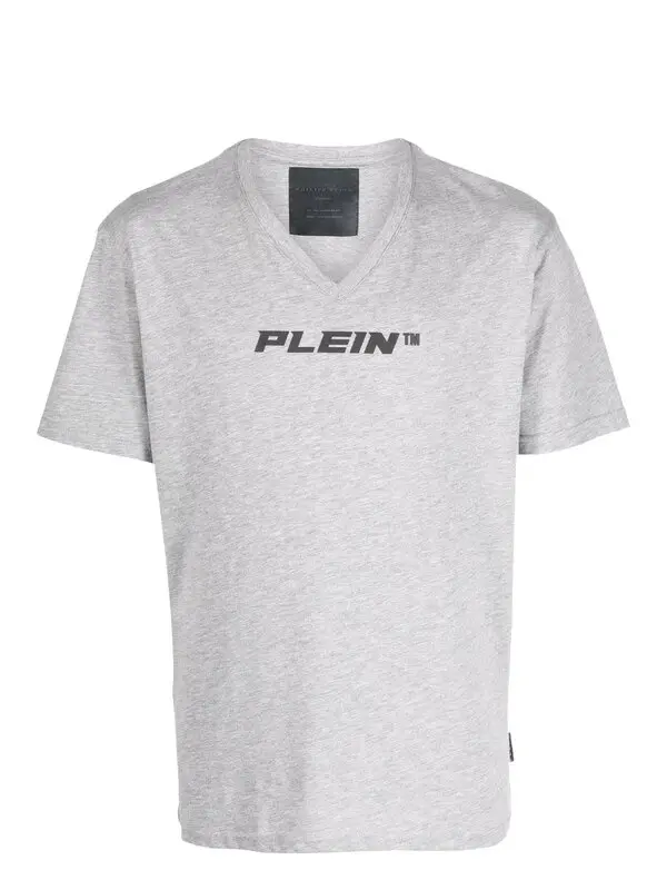 Philipp Plein V-neck Logo-print T-shirt - Grey