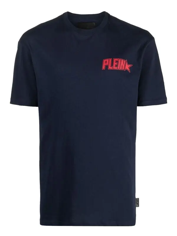 Philipp Plein Plein Star Logo Print T-shirt - Blue