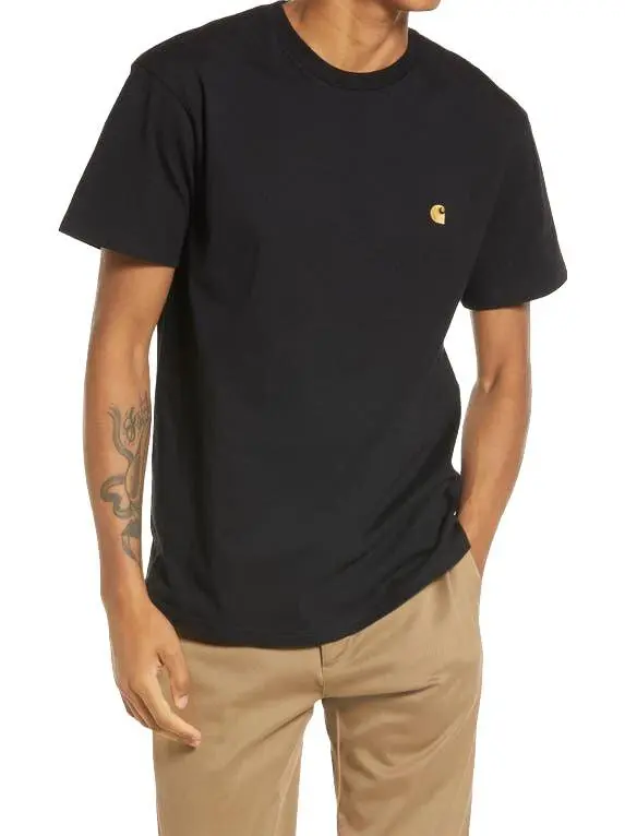 Carhartt Work In Progress Chase Crewneck T-shirt - Black/gold