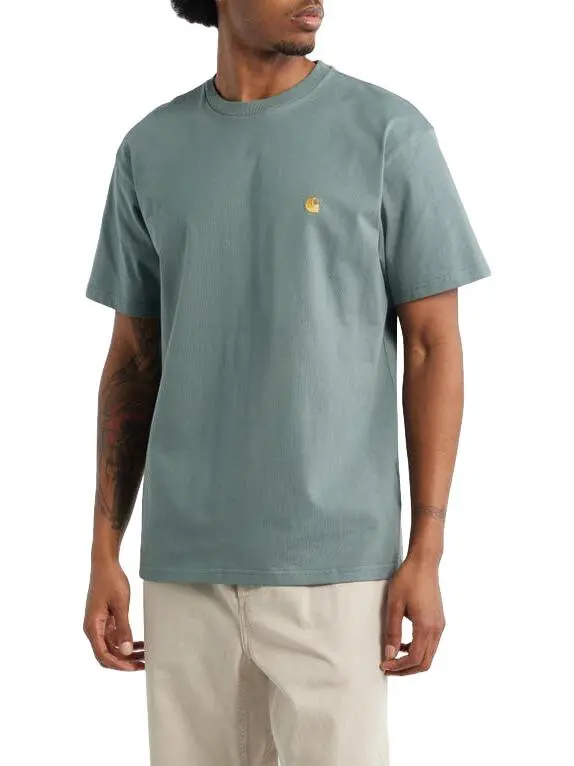 Carhartt Work In Progress Chase Crewneck T-shirt - Velvet Green/gold