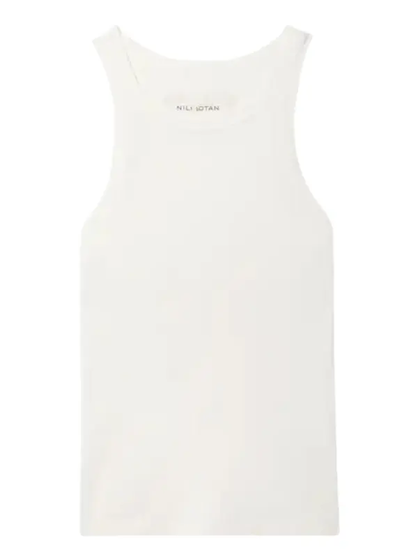 NILI LOTAN Jennifer Ribbed Tank - White