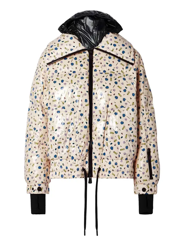Moncler Printed Quilted Down Ski Jacket - Neutrals