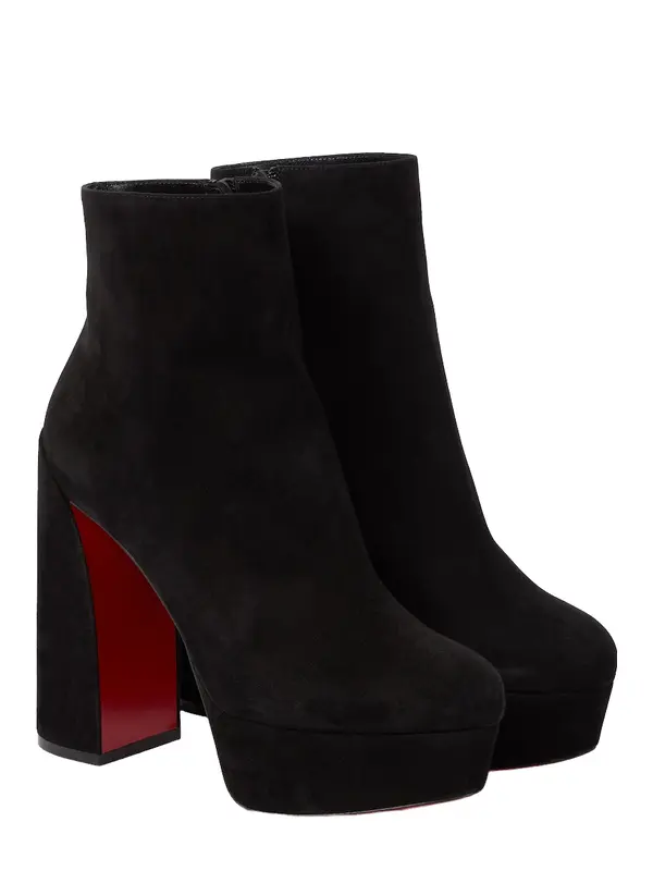 CHRISTIAN LOUBOUTIN Movida 130 Suede Ankle Boots - Black