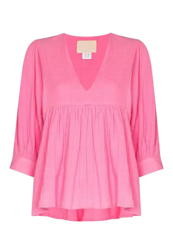 Anaak Ajmer V-neck Blouse - Pink