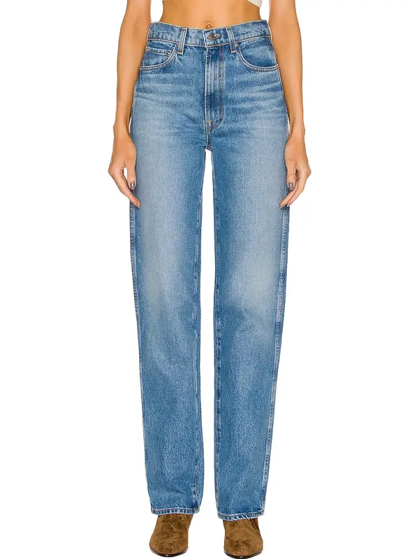 GRLFRND Sara Super High Rise Slim Straight Jeans - Lenox Hill