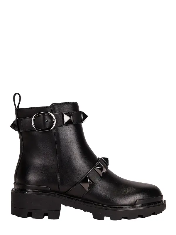 Valentino Garavani Short Roman Stud Boots - Nero