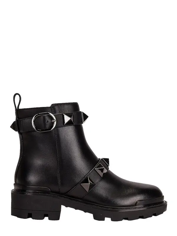 Valentino Garavani Short Roman Stud Boots - Nero