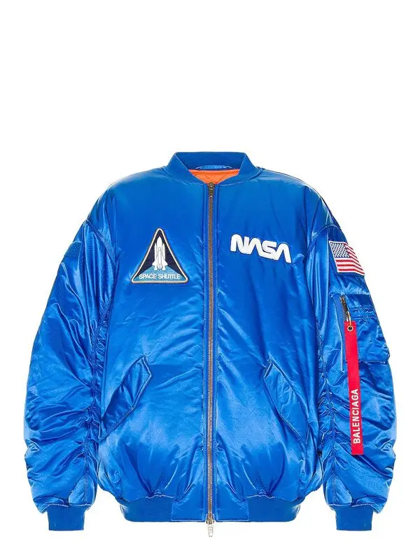Balenciaga Space Bomber In Blue - Royal Blue