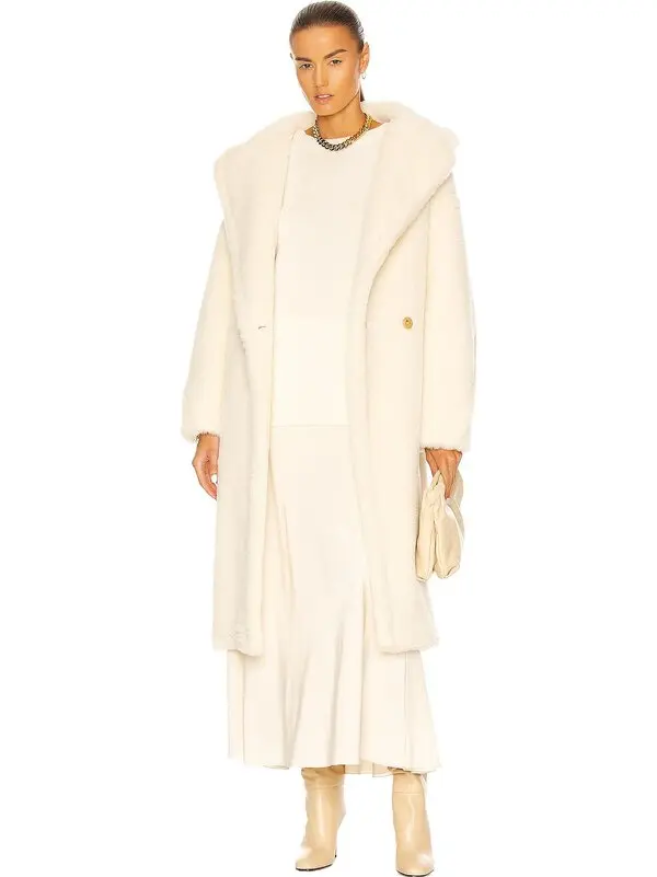Max Mara Tedgirl Faux Fur Coat - White