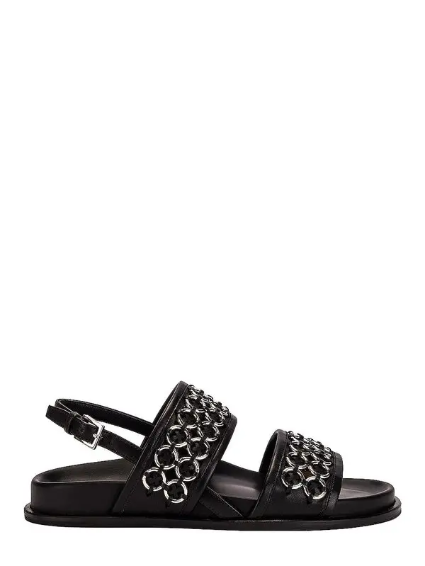 Alaïa Eyelet Slingback Sandals - Noir
