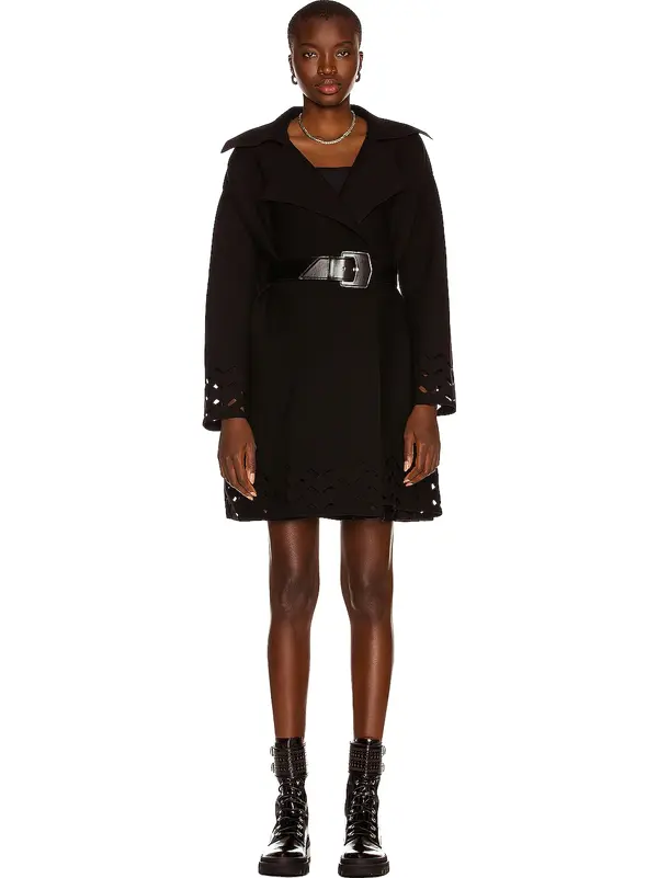 Alaïa Relaxed Tailored Coat - Noir