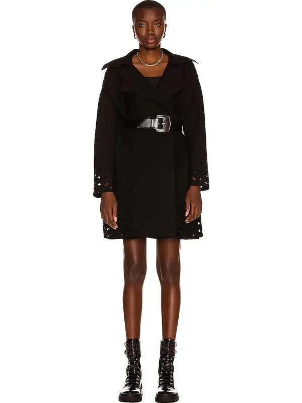 Alaïa Relaxed Tailored Coat - Noir